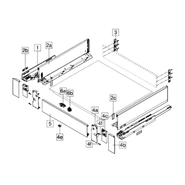 Blum Legrabox Shallow Inner Drawers - Carbon Black